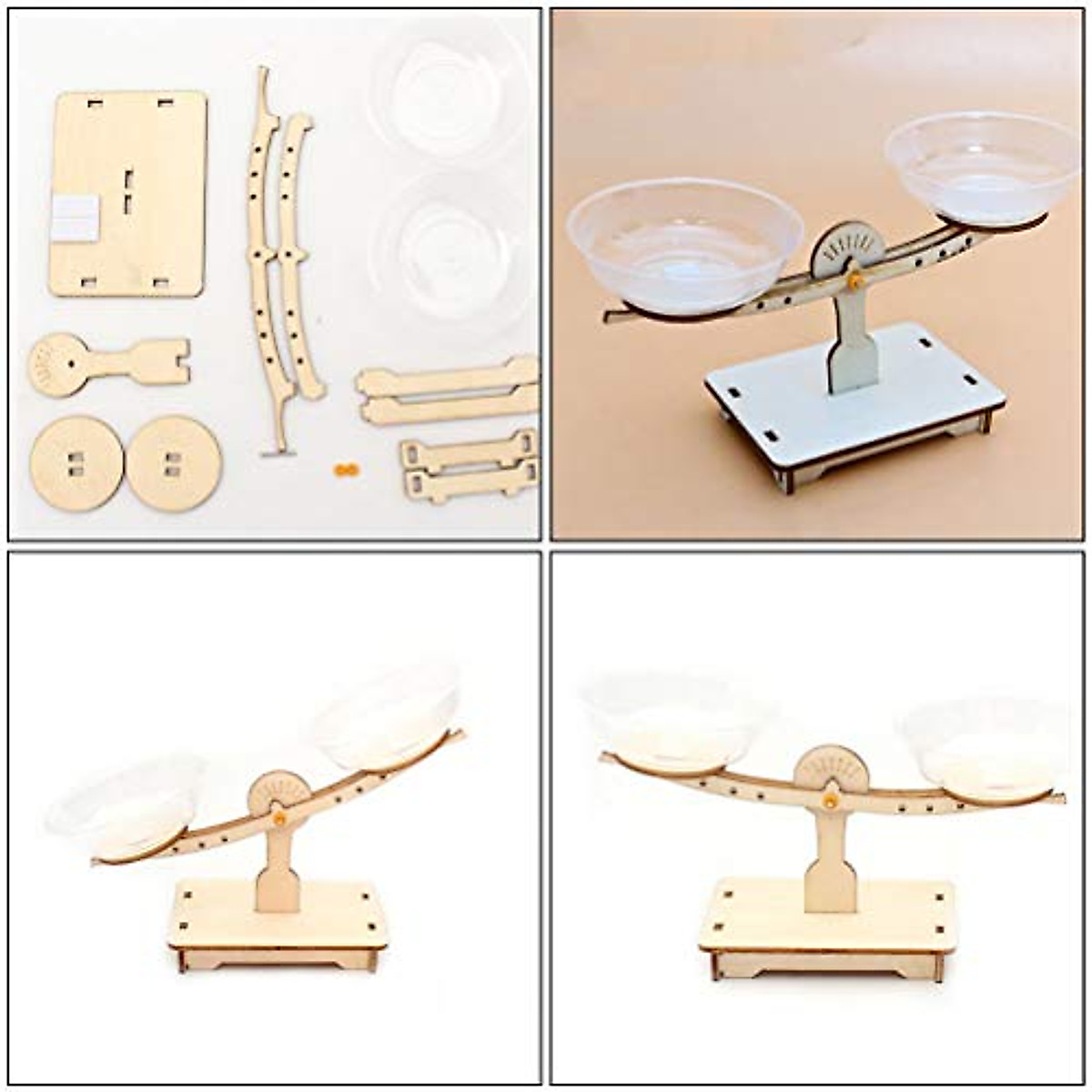 Baluue Wooden Balance Scale Toy Montessori Math Materials Preschool Educational Learning Development Toys for Children Students