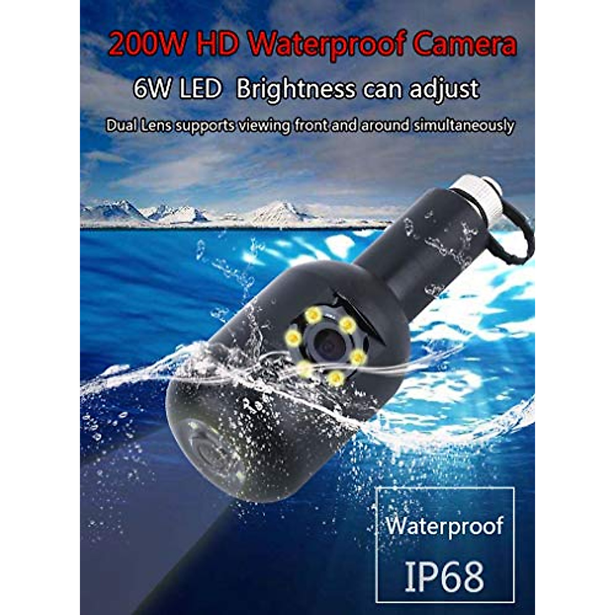 TEmkin Pipe Inspection Camera 7-Inch Monitor 1080P Hd Dual Camera Lens Drain Sewer Pipeline Industrial Endoscope Pipe Inspection Video Camera, Easy to Use,50M/50M