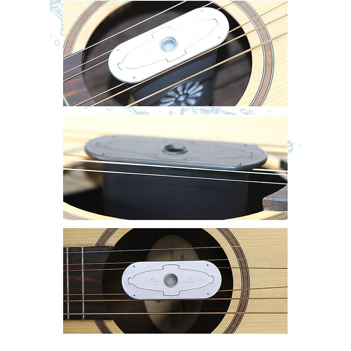 XtremeAmazing Pack of 2 Black Acoustic Guitar Humidifier Sound Holes Humidifier for Moisture Reservoir Prevent Cracking