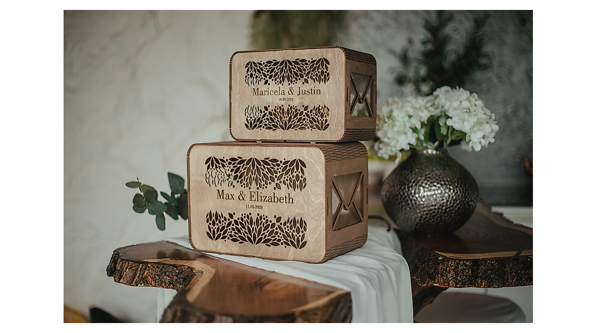 Custom Wedding Card Box - Rustic Boho Wedding Decor & Money Box