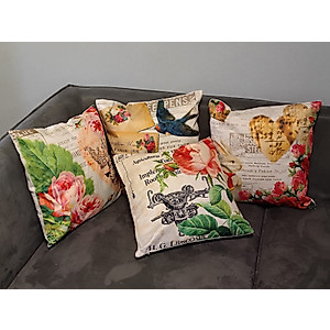 Couch Pillows for Iiving Room Set of 4,Brown and Blue Decorative Throw Pillow Covers 18x18 Inch Geometric Abstract Arts Linen Pillowcase Cushion Cases