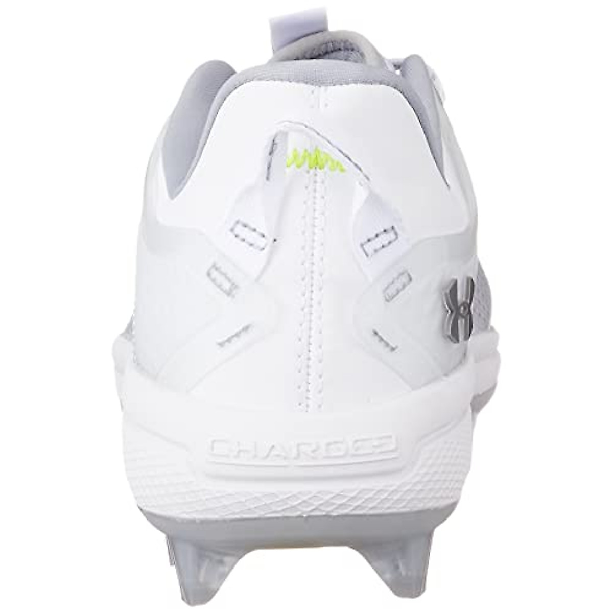 Under Armour Men's Yard Low MT TPU Baseball Cleat, (100) White/White/Metallic Silver, 8.5