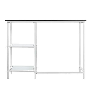 SEI Furniture Layton Metal/Glass Student Desk, White