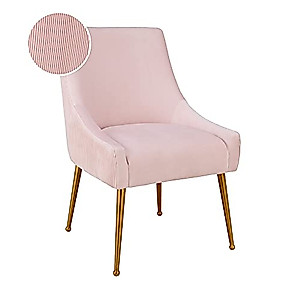 Tov Furniture Beatrix Pleated Velvet Dining Side Chair (Blush)
