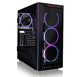 CLX Set Gaming Desktop - Liquid Cooled AMD Ryzen 7 5800X 3.8GHz 8-Core Processor, 32GB DDR4 Memory, GeForce RTX 3060 12GB GDDR6 Graphics, 500GB SSD, 4TB HDD, WiFi, Windows 11 Home 64-bit,Black