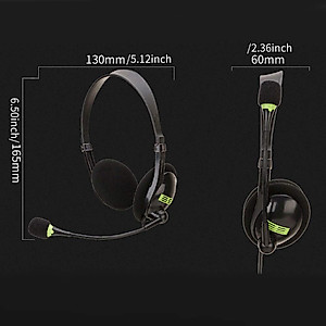 CALIDAKA USB Headset Computer Headset with Microphone, Lightweight PC Headset Wired Headphones Business Headset for Online Courses, Skype Chat, Call Center, Gaming,Noise Reduction