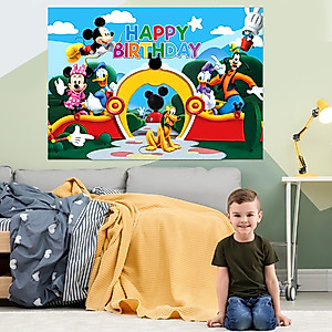 Happy Birthday Party Backdrop 7x5ft, Kids Birthday Decoration Banner Background, Cute Party Supplies for Kids Boys and Girls