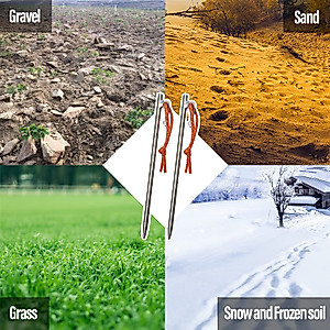 TiTo Titanium Tent Pegs Stakes Lightweight Snowfield Grassland Heavy Duty Tent Nails for Outdoor Camping Hiking and Plant Support Garden Stakes 4pcs/6pcs (8×300mm-4pcs)