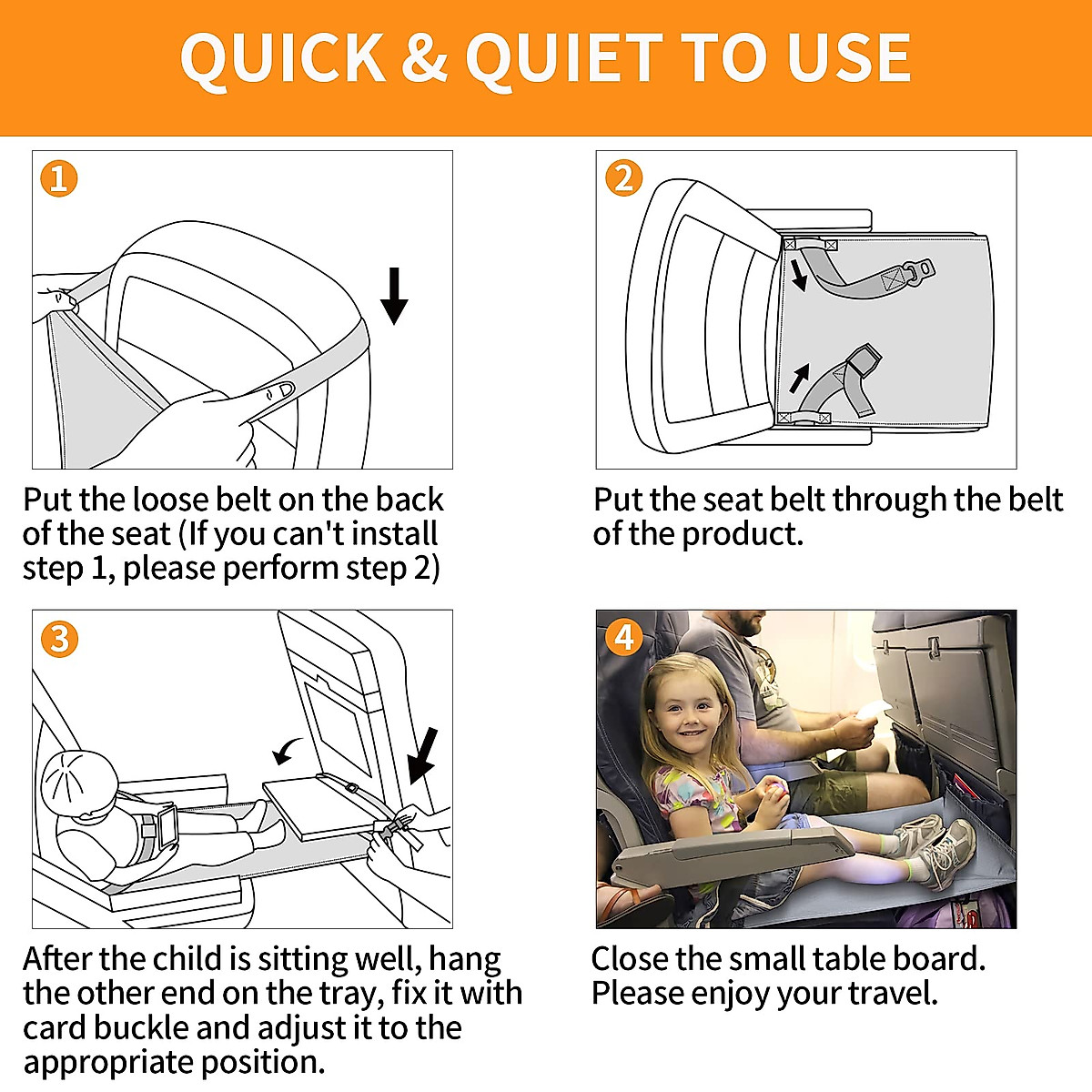 Airplane Footrest for Kids,Toddler Airplane Seat Extender,Foot Hammock for Baby Airplane Travel Accessories,Plane Foot Hammock Foot Rest for Airplane Flights(Grey)