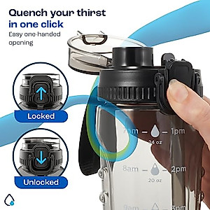 AQUAFIT 24oz Water Bottle with Straw & 2-in-1 Lid - BPA-Free, Durable, Reusable, Stylish, Motivational