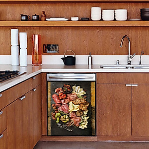 Dishwasher Magnet Cover Charcuterie Board Magnetic Refrigerator Stickers Decorative Appliance Cover Fridge Panels Metal Door Garage 23"Wx26"H