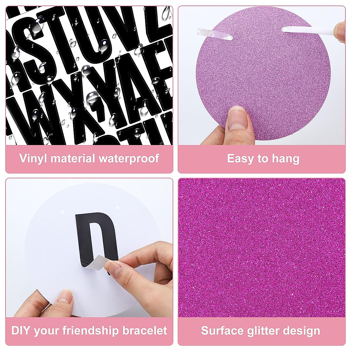 Motiskyy 114 DIY Giant Glitter Friendship Bracelet Banner in My Era Banner Friendship Themed Decor Customizable Happy Birthday Party Supplies Friendship Garland 2024 Graduation (Purple Blue)