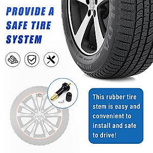 Augeny 5PCS TPMS 20008 Tire Valve Stem, Snap-in Rubber Tubeless Tire Pressure Sensor Valve Stem ​Replacement Compatible with Commander, Liberty, Lucerne, Avenger, Charger, Durango