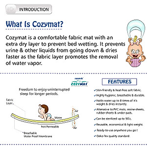 Newnik Cozymat Waterproof, Breathable, Reusable Mat/Underpad/Absorbent Sheets/Mattress Protector (Size: 70 x 100 Centimeter, LEMONGREEN)