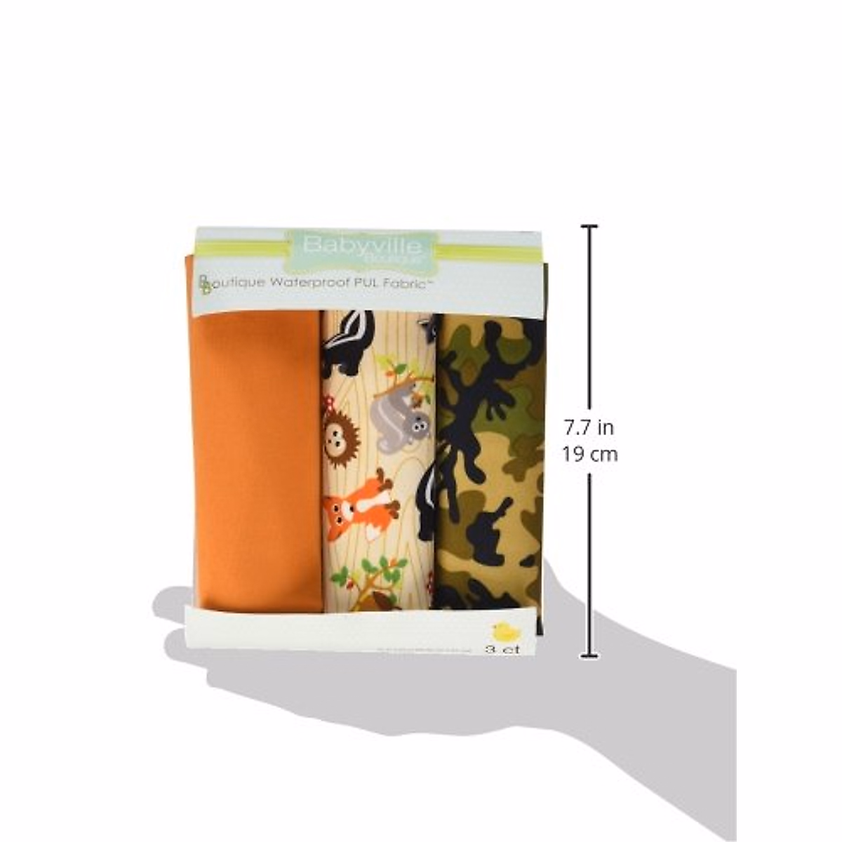 Dritz Babyville 21 by 24-Inch PUL Waterproof Diaper Fabric Cuts, Forest Friends/Camouflage, 3-Pack