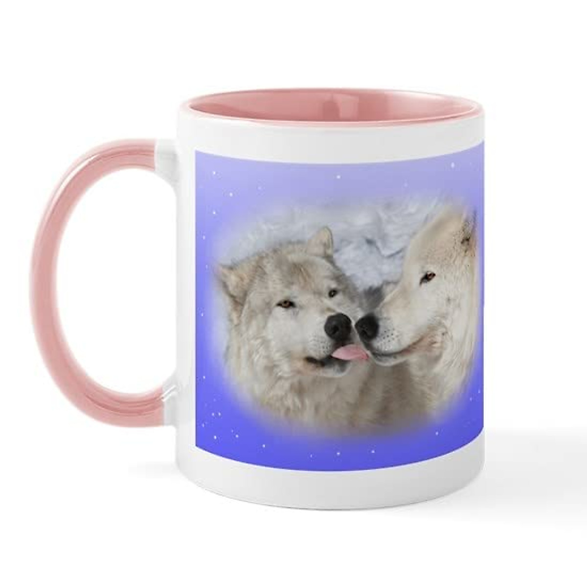 CafePress Kissing Arctic Wolves Wolf Mug Ceramic Coffee Mug, Tea Cup 11 oz