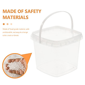 10 Pieces Ice Cream Bucket, 500ML Clear Bucket with Lid and Handle, Reusable Food Bucket Ice Cream Freezer Storage Containers for Snack Tea Popcorn Fruit Yogurt Kernels