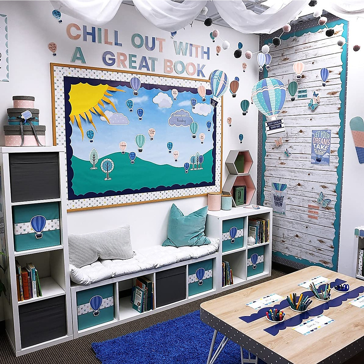 Creative Teaching Press Calm & Cool Hot Air Balloons Cut Outs, 6 in, CTP 8666