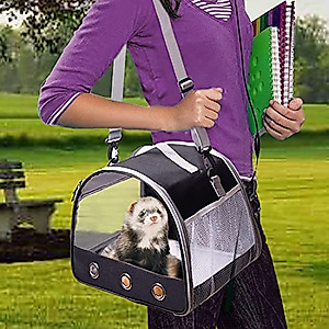 LWYMX Small Animal Carrier Bag, Guinea Pig Carrier Cage, Pet Carrier for Hamster, Hedgehog, Rat and The Other Small Animals.