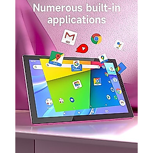 YQSAVIOR 10 inch Tablet, Android 13 Tablet PC, 6GB RAM 64GB ROM Tablets, 2.0GHz Processor, 1280×800 HD IPS Screen, Bluetooth, Dual Camera, Dual Speaker, WiFi 6 Tablet Computer 6000 mAh, Pink