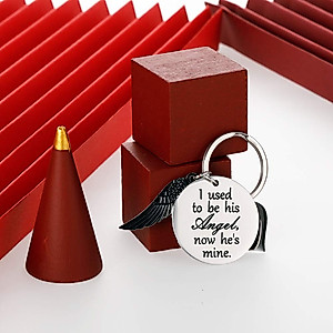 Dad Memorial Gift Keychain for Loss of Father Daughter Son in Memory of Daddy Remembrance Jewelry Sympathy Gift I Used To Be His Angel Keyring