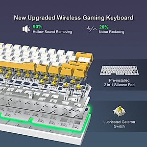 HITIME XVX M61 60% Mechanical Keyboard with Keyboard Travel Case,Wired/2.4G Wireless Gaming Keyboard with Coiled Cable,Hot Swappable Custom Computer Keyboard for Desktop PC/Laptop Mac