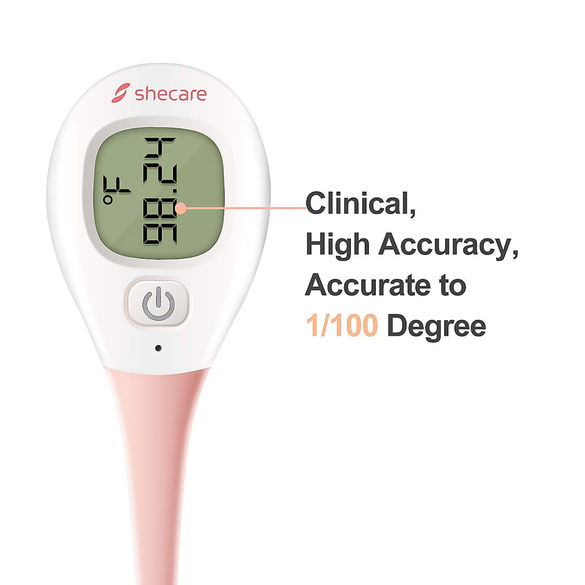 Shecare Digital Basal Body Thermometer for Ovulation,Fertility BBT Thermometer High Precision Oral Thermometer,Accurate 1/100th Degree Works with Shecare APP Basal Thermometer Basic Thermometer