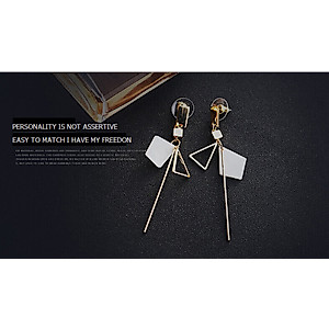 Geometric Triangle Earring Metal Simple Drop Dangle Earring Plating Gold Black Bohemian Dangling Costume Earring For Women Bar Party Fashion Jewelry (Cube)
