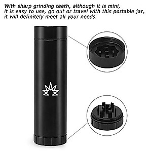 Herb Grinder 2.5inch Spice Mini Grinder with Lid (Black)