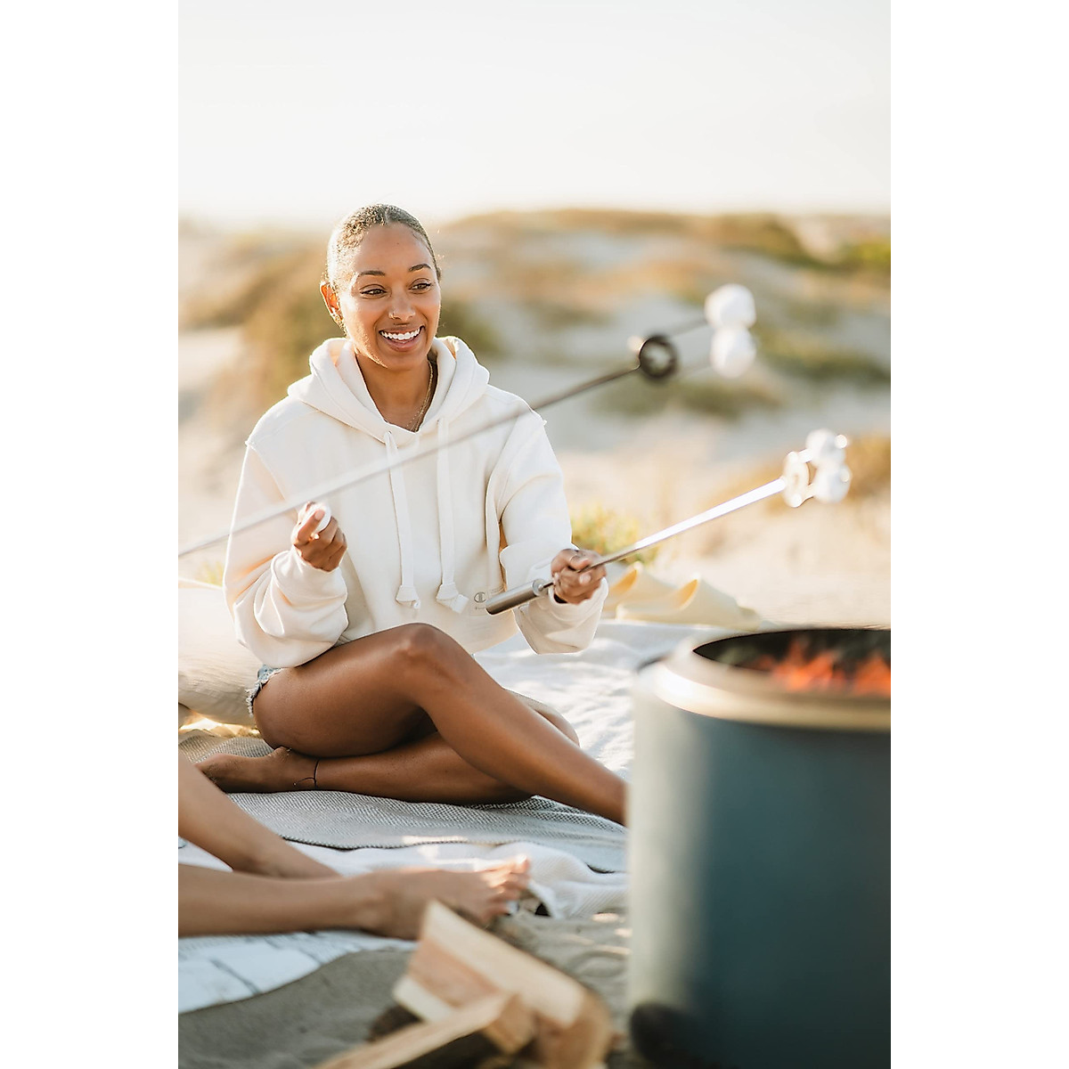 Solo Stove Bonfire 2.0 with Stand, Smokeless Fire Pit | Wood Burning Fireplace w Removable Ash Pan, Portable Outdoor Firepit For Camping, Stainless Steel, H:16.75in x Dia:19.5in, 25.1lbs, Color: Water