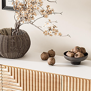 roomfitters Mid Century Modern TV Stand for TVs up to 65", Boho Sideboard Buffet Cabinet Credenza, Media Console Entertainment Center for Living Room, Poplar Wood Print Carved and Geometric Design