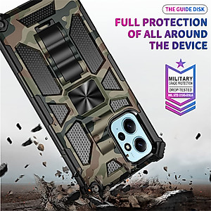Ysnzaq Military Grade Camo Case for Xiaomi Redmi Note 12 4G (Not 5G), Rugged Shockproof Armor Phone Cover with Built in Kickstand for Xiaomi Redmi Note 12 4G MC Marble Black