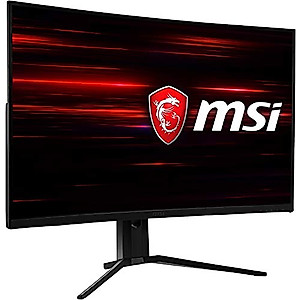 MSI 32" Full HD RGB LED Non-Glare Super Narrow Bezel 1ms 2560 x 1440 144Hz Refresh Rate Free Sync Height Adjustable Curved Gaming Monitor (Optix MAG321CQR),Black