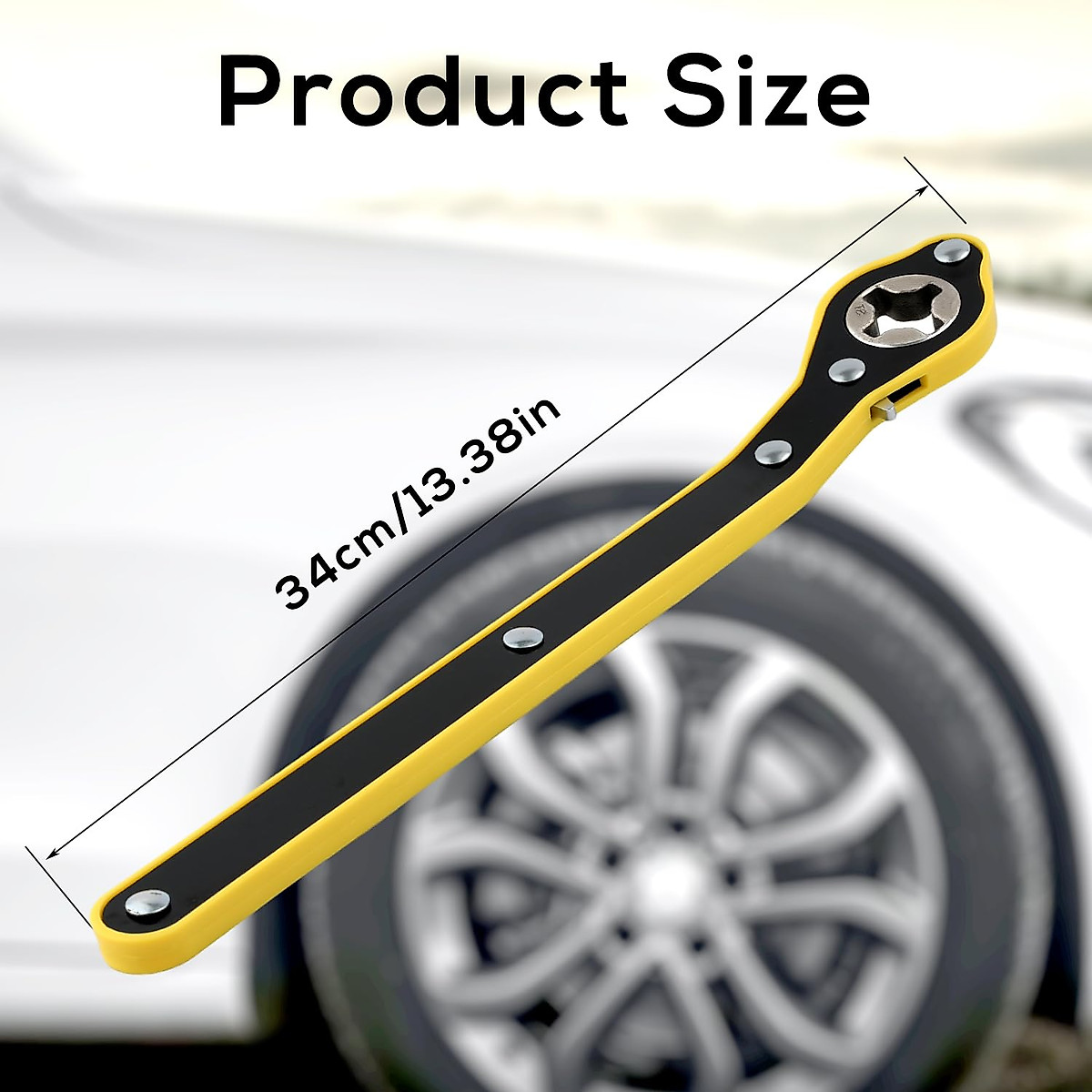 BOXOB Auto Labor-Saving Jack Ratchet Wrench 360° Swivel Car Scissor Jack Ratchet Wrench with Reversal Knob Design, Reinforced Tire Lug Wheel Jack Wrench for Cars SUVs Trucks Motorcycles