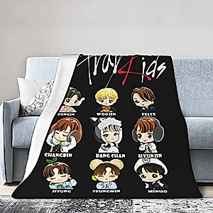 Stray Kids Blanket Merch Throw Blanket Fleece Lightweight Soft for Bed 80"X60" for Adults