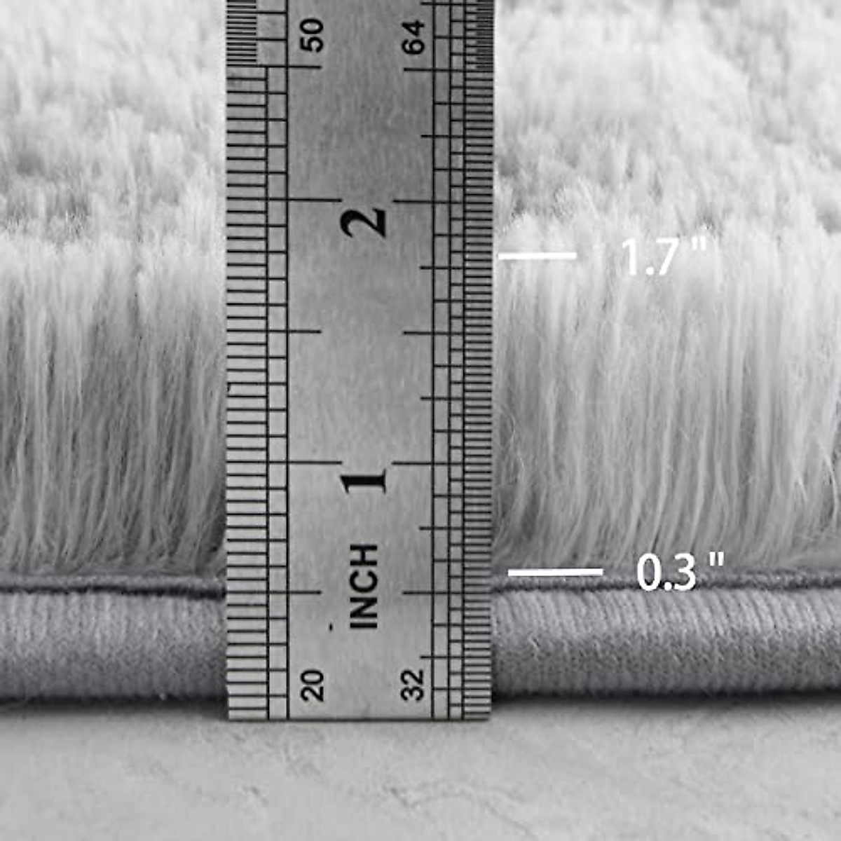 Hutha 5x8 Large Area Rugs for Living Room, Super Soft Fluffy Modern Bedroom Rug, Tie-Dyed Light Grey Indoor Shag Fuzzy Carpets for Girls Kids Nursery Room Home Decor