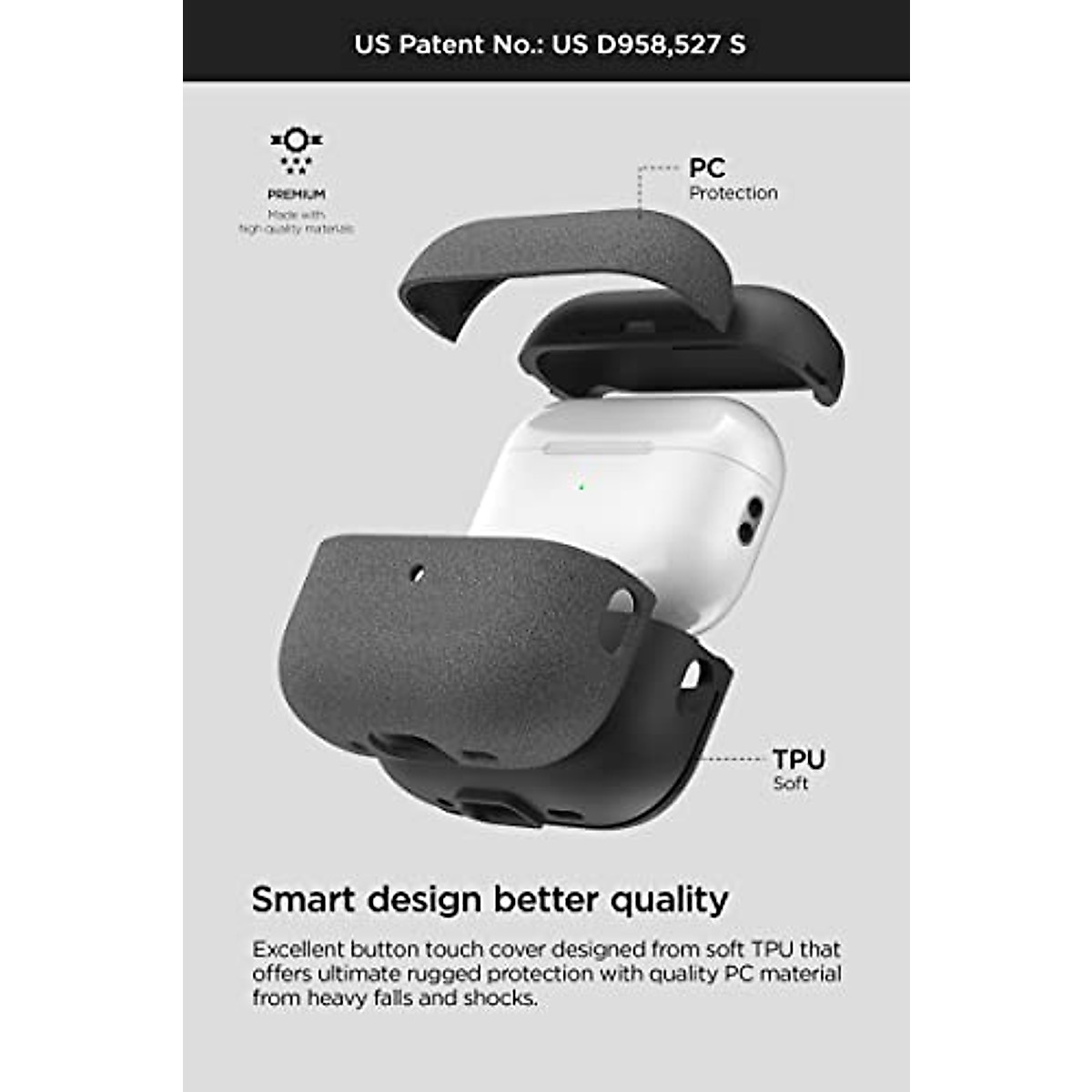 VRS Design Modern Airpods Pro Case for Apple Airpods Pro 2nd Generation (2022) (Sand Stone) [US Patent Registered]