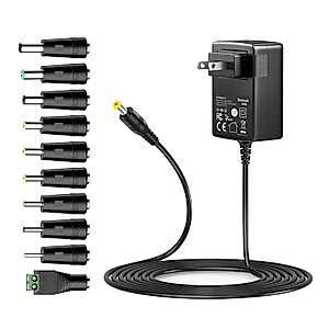 Basicvolt Universal Power Supply 9V 2A AC Adapter 100-240V AC to DC 9V 1.8A 1.5A 1A 0.8A 0.5A 450mA Power Adapter for LED Strip Light CCTV Camera Router Modem Toys DVD IR Illuminator ADSL Cats DVR