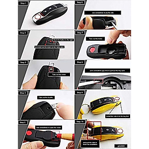 iJDMTOY Direct Replacement Sports Red Finish Key Fob Side Panel Trims Compatible with Porsche Cayenne Panamera Macan 911, etc