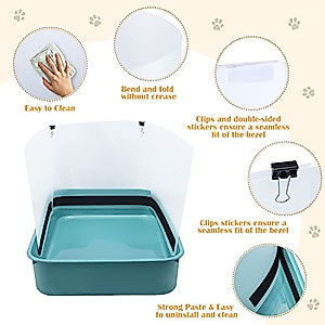 3Pcs Cat Litter Box Pee Shields, Cat Litter Box Pee Splash Guard Frosted Easy Clean Cat Litter Pan Pee for Open Top Litter pan (Litter Box Not Included)