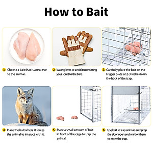 42" Large Humane Live Animal Trap,Collapsible Large Animal Catcher Cage,Cage Traps for Large Dogs up to 38 pounds,Foxes,Coyotes,Bobcat,Similar Sized Animals