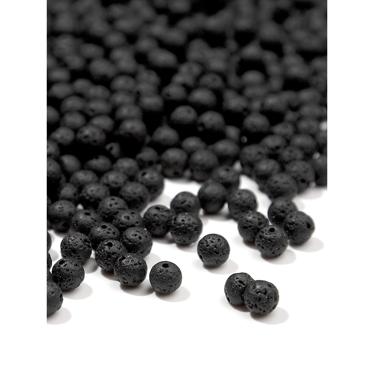 Cousin DIY Natural Black Lava Stone Loose Round 8mm Aromatherapy Beads for Essential Oils and DIY Jewelry Making