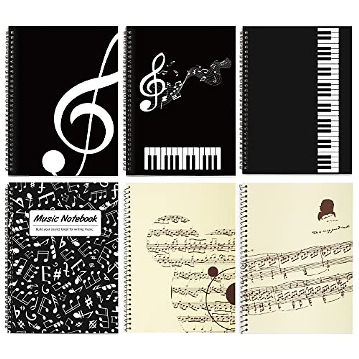 MAXCURY Blank Sheet Music Composition Manuscript Staff Paper Art Music Notebook Black 100 Pages 26x19cm (Black Music)