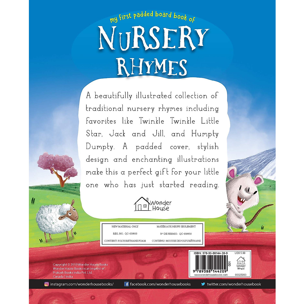 Nursery Rhymes Board Book: Illustrated Classic Nursery Rhymes (My First Book series)