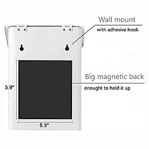 SUBEKYU Metal Magnetic Lint Bin for Laundry Room, Wall Mounted Lint Box Holder Trash Can with Lid for Dryer,Lint Basket for Laundry Room,White