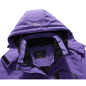 Pooluly Women's Ski Jacket Warm Winter Waterproof Windbreaker Hooded Raincoat Snowboarding Jackets
