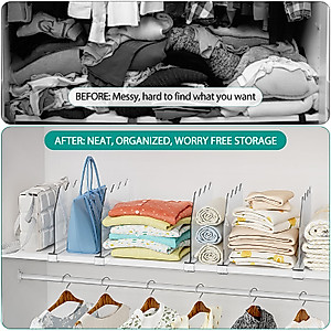 SOYO 6 PCS Shelf Dividers for Closet Organization, Durable Acrylic Clear Closet Shelf Divider for Wood Shelf, Adjustable Clear Shelf Separators for Closet, Bedroom, Kitchen and Office