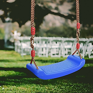 TENDU Blue-Hard Plastic Swing Seat for Little Tikes Children with Anti-Rust Chains Thermoplastic Coated Comfortable Swingset for Rope/Tree Swing Suitable for Outdoor & Indoor, Playground, Jungle & Gym
