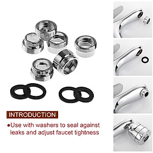 3 pcs Faucet Adapter Kit, CNYMANY Male 0.78in Coarse Thread to Female 0.87in Fine Thread Kitchen Aerator Adapter Set Sink Faucet Adapter Connecting Garden Hose Water Filter Standard Hose via Diverter