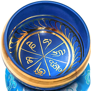 3.7" Tibetan Chakra Singing Bowl Set with Mallet and Carry Bag by Trademark Innovations